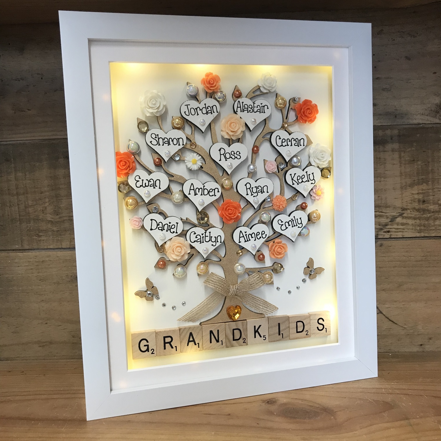 Large LED “ floral ” family tree frame | Crafty Monkey | Unique ...