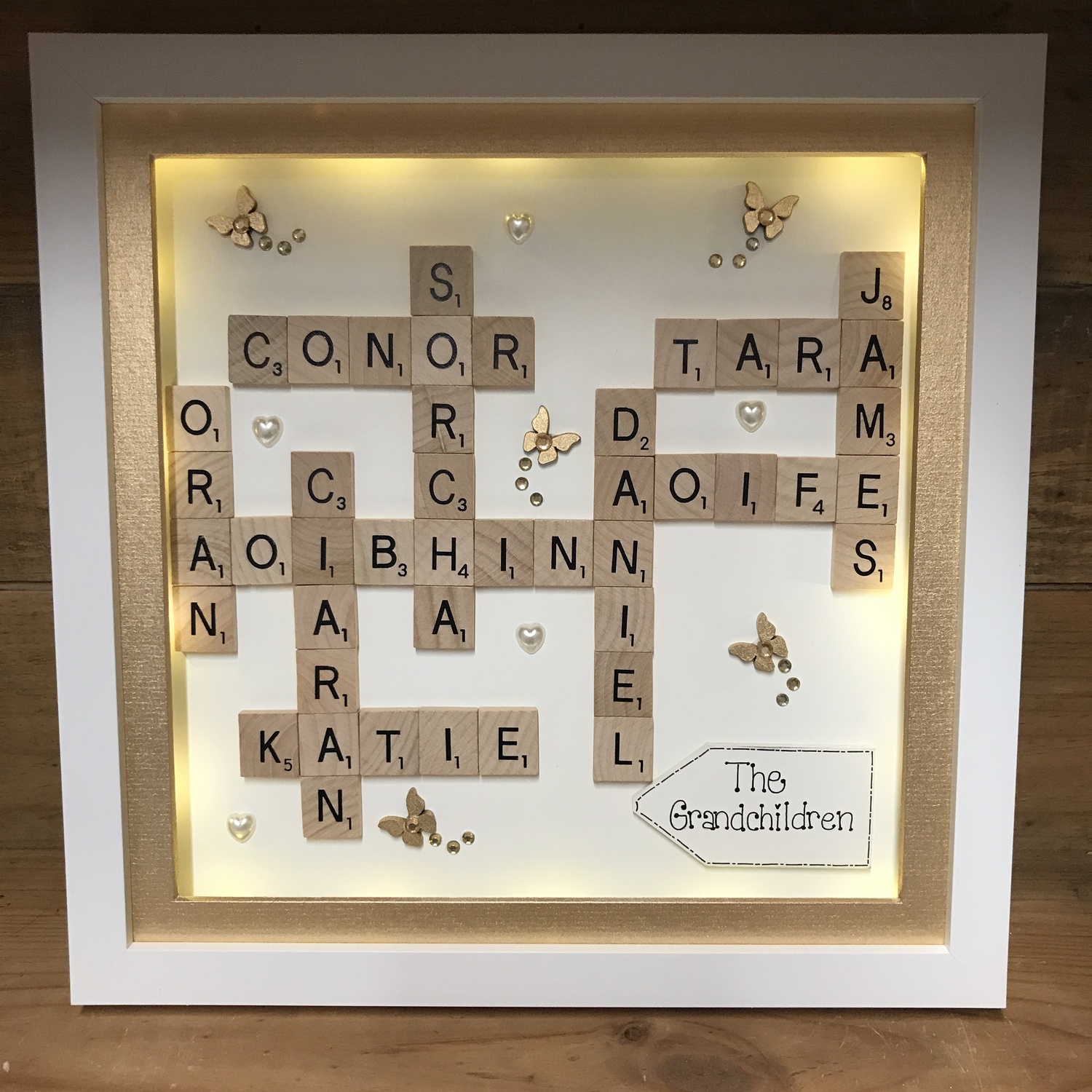 LED Large Scrabble Word Art | Crafty Monkey | Unique Personalised ...