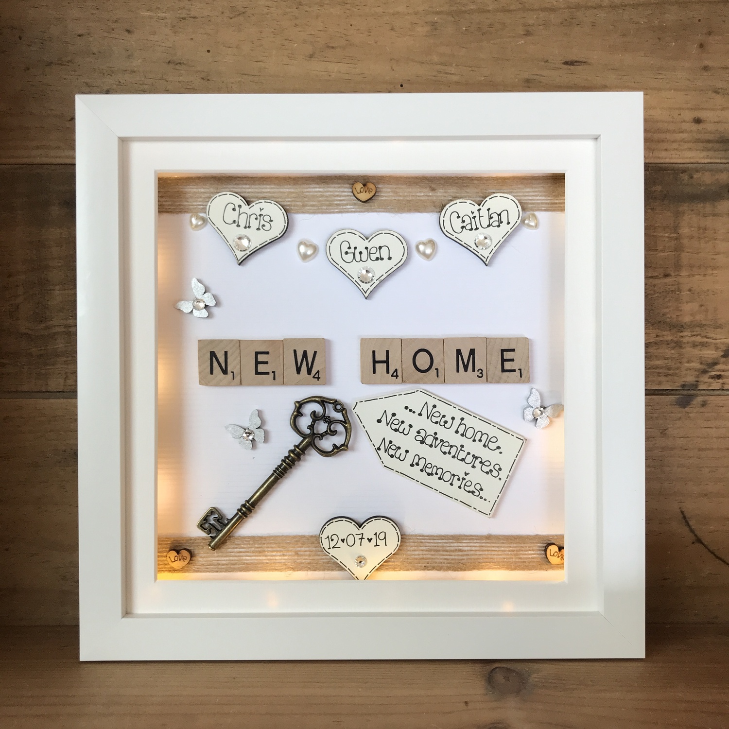 LED Our First Home frame | Crafty Monkey | Unique Personalised Wedding ...