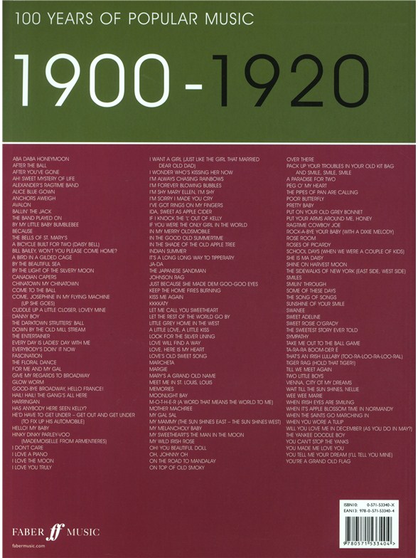 100 Years Of Popular Music 1900 1920 Piano Chant Et Guitare 100 Years Of Popular Music 1900 1920 Piano Chant Et Guitare