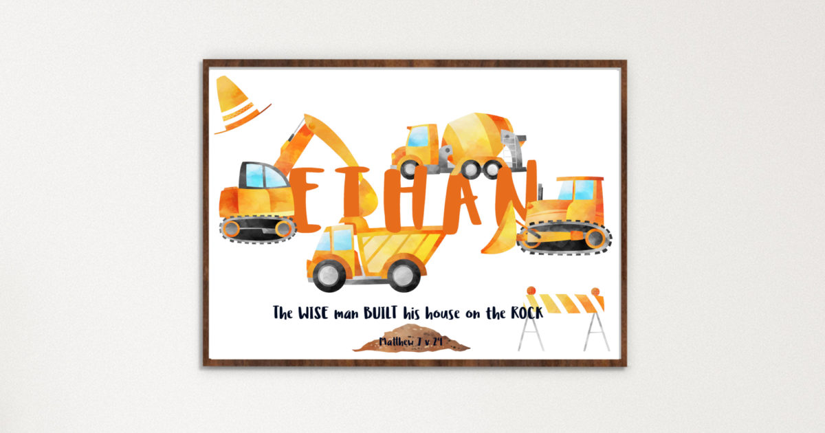 Custom Digger Name Print | Cheerfully Given