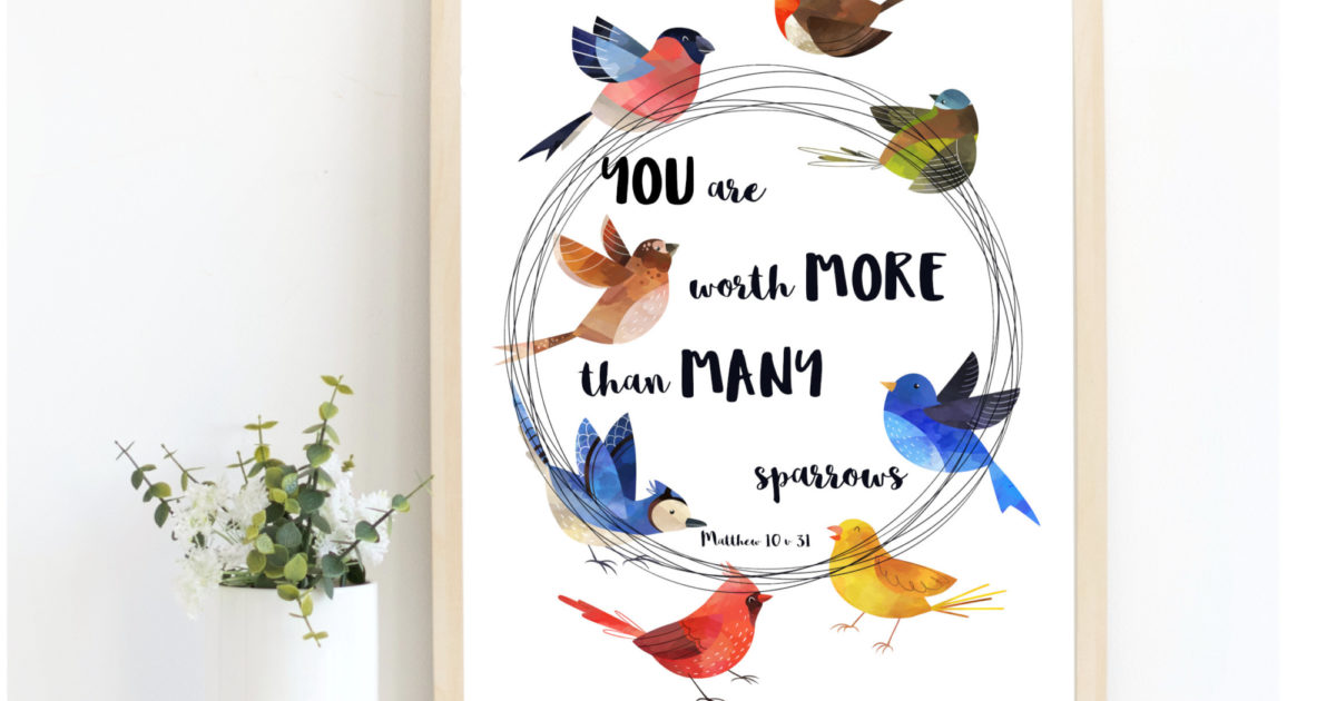 Birds Bible Verse Print | Cheerfully Given