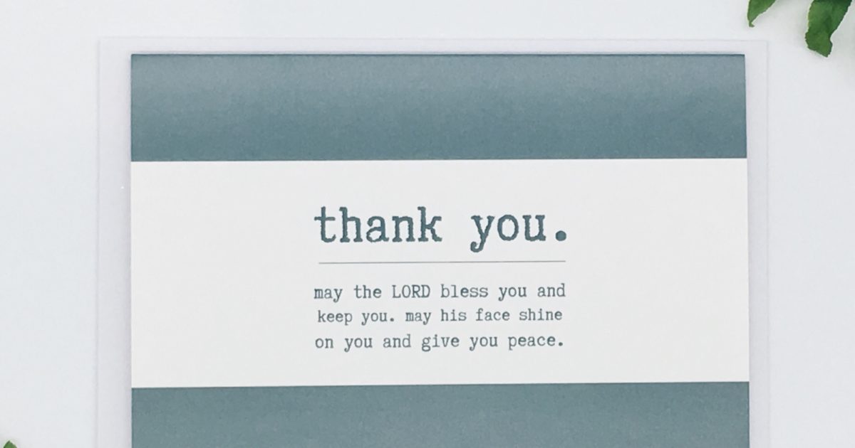 Bless You Thank You Card - Numbers 6:24-25 | Cheerfully Given