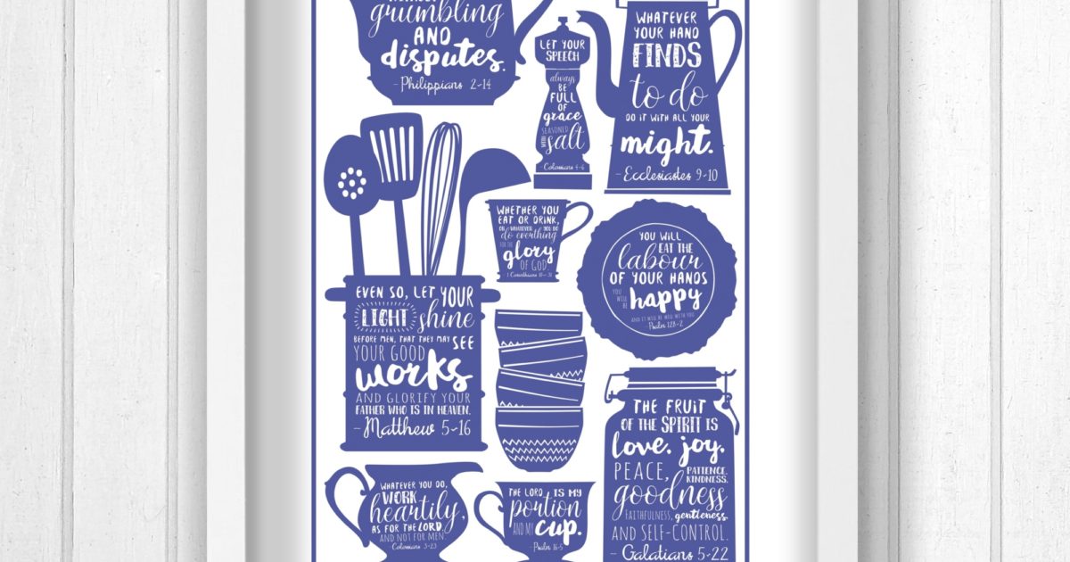 Kitchen Bible Verses A4 Print | Cheerfully Given