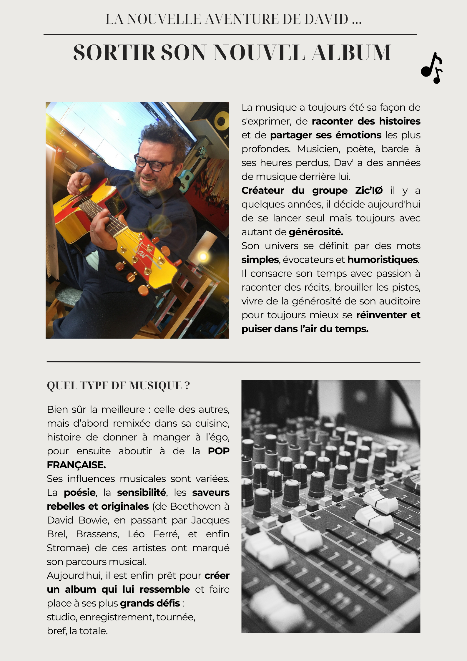 LE NOUVEL ALBUM DE DAVID HANSENS