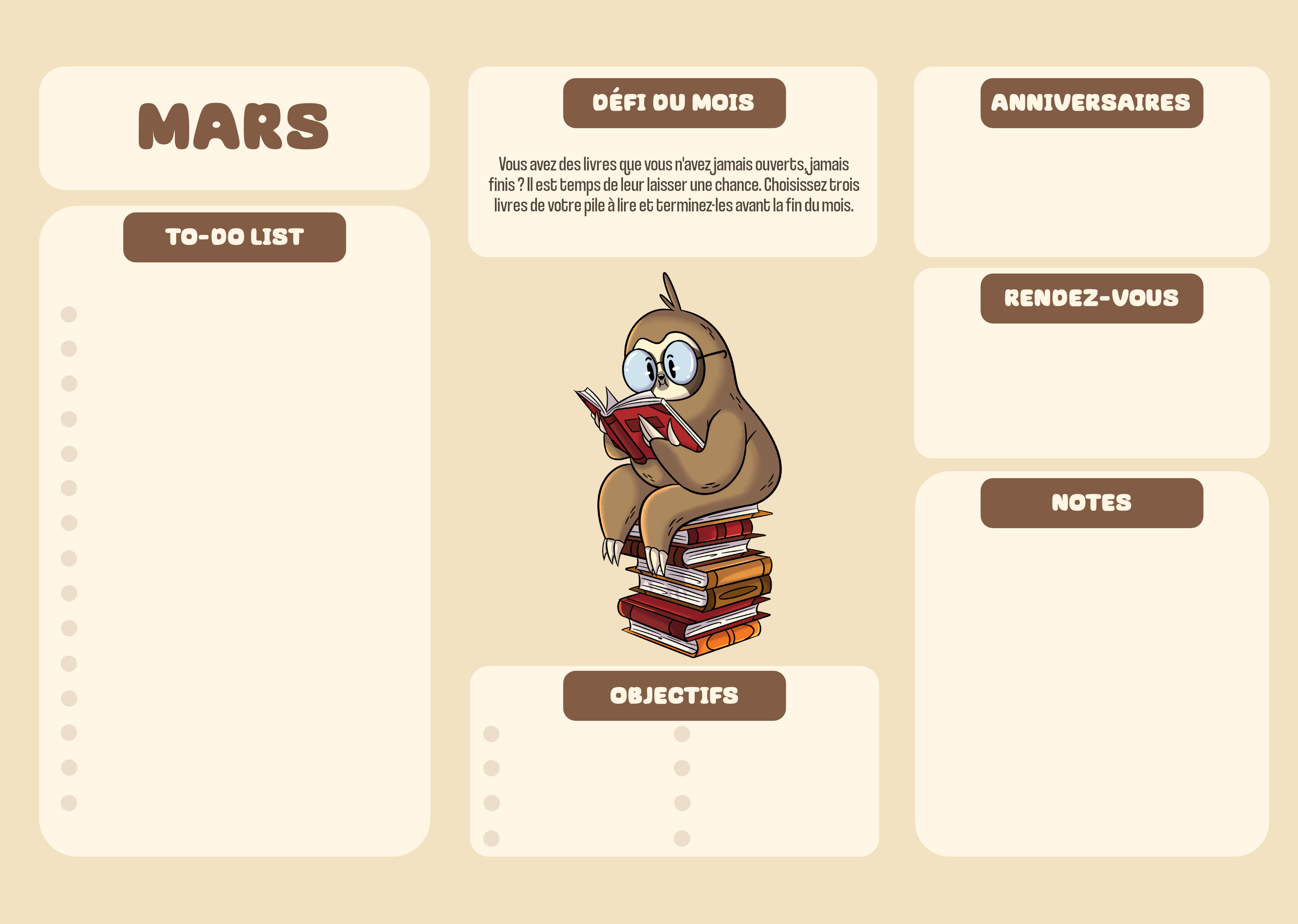 Calendrier de vocabulaire