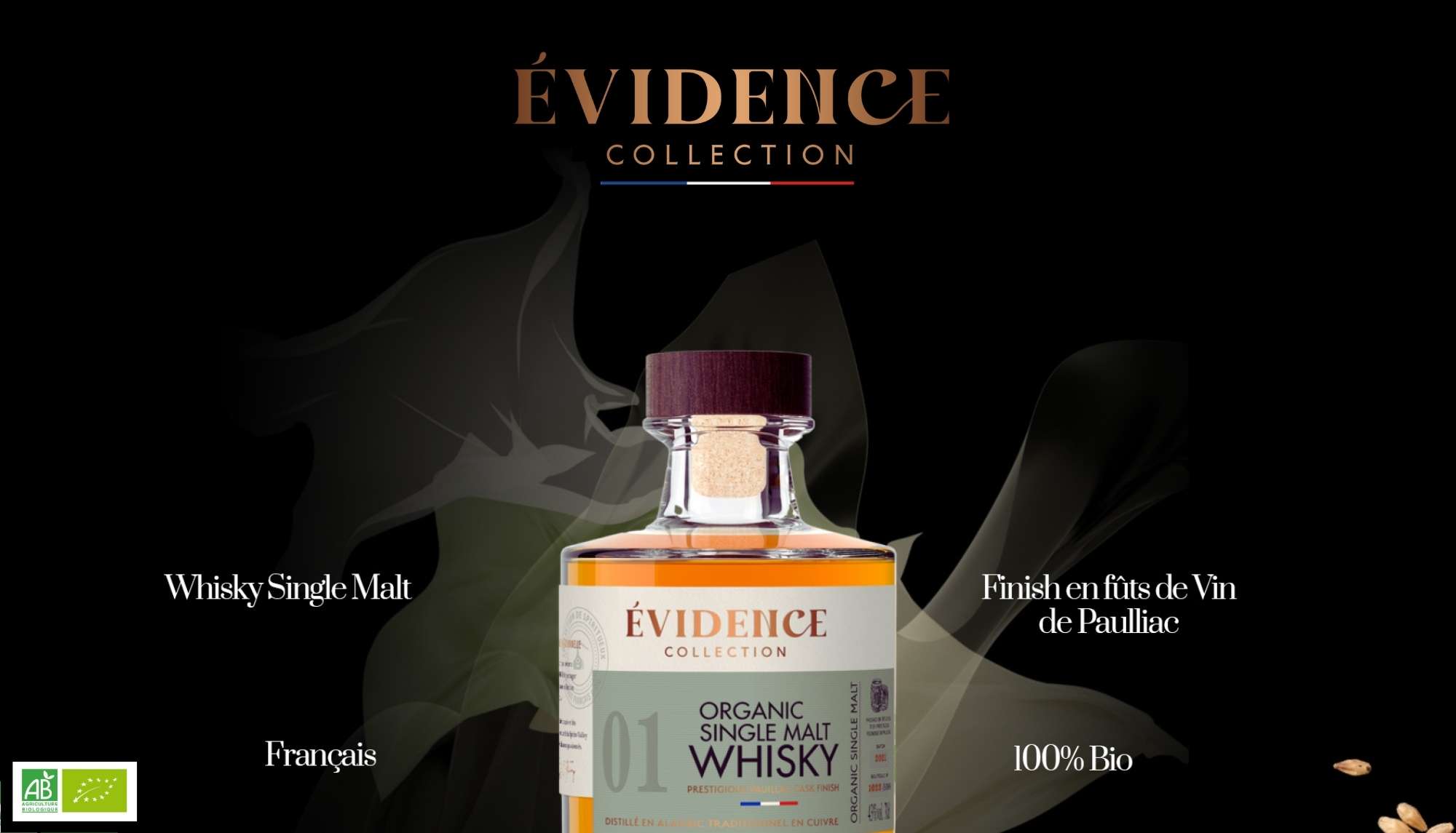 Whisky ÉVIDENCE - Spiritueux Français bio d'exception.