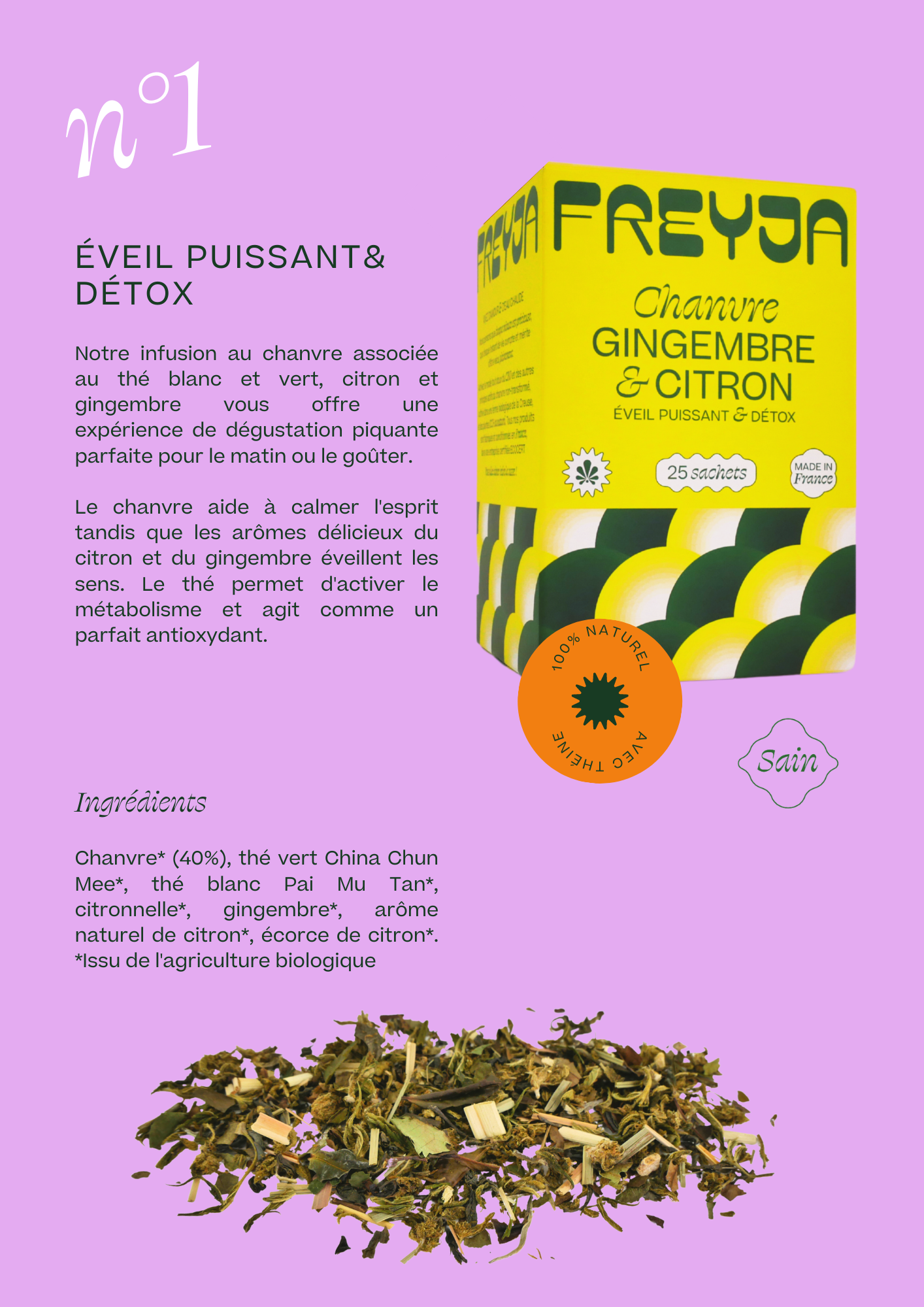 Infusion biologique au chanvre français 🇫🇷