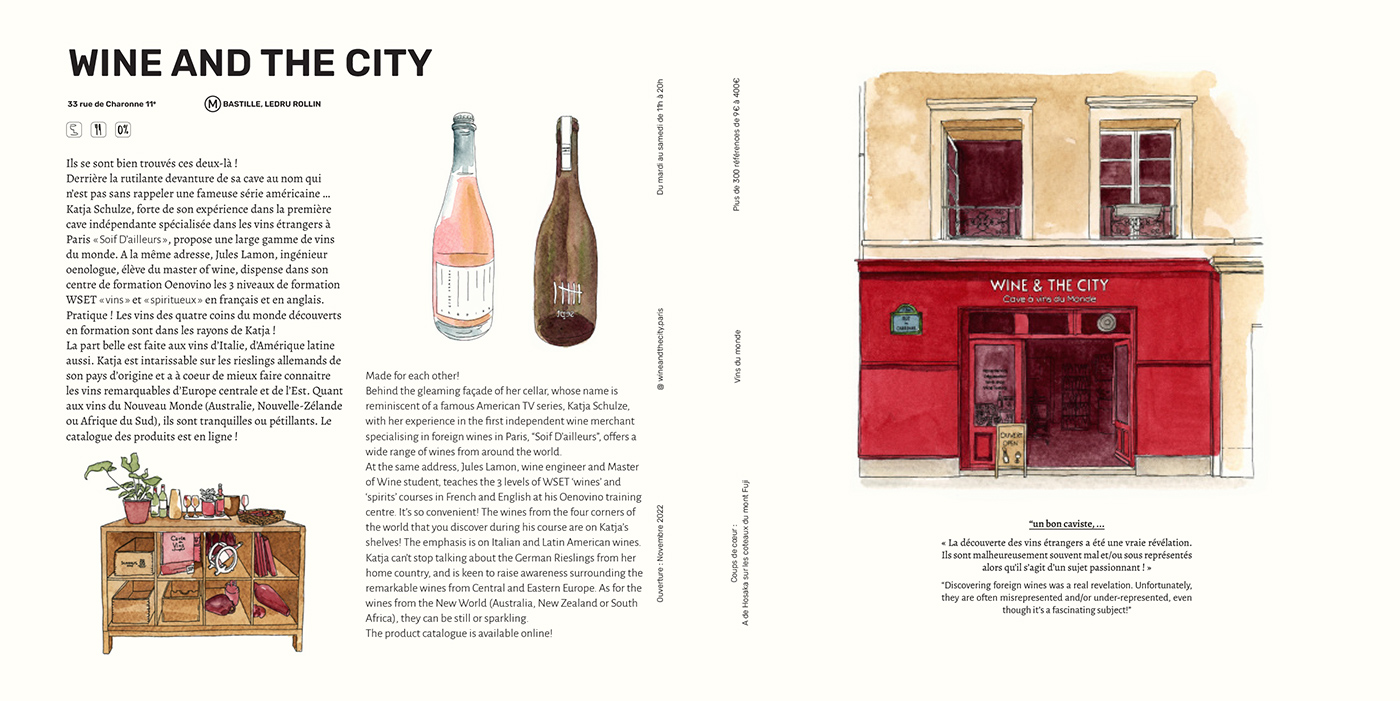 PARIS WINE : 30 lieux de dégustation illustrés au vin