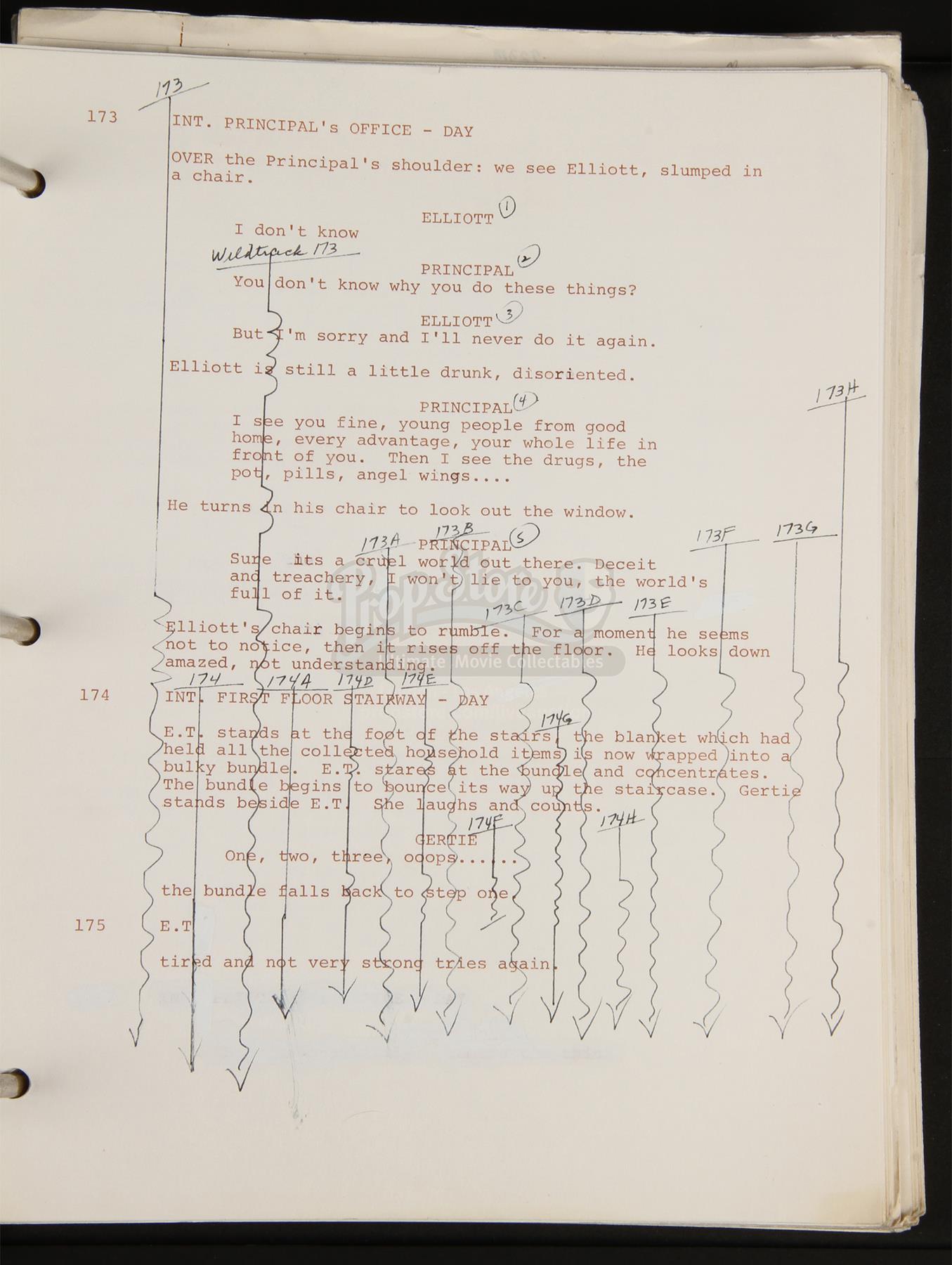 E.T. (1982) - Script Supervisor's Continuity Script and Breakdowns ...