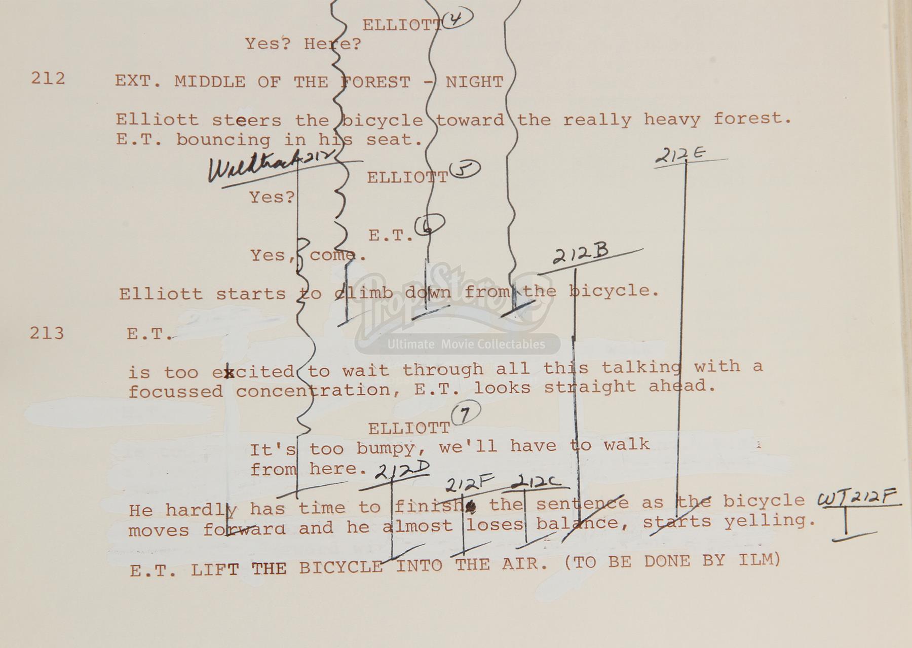 E.T. (1982) - Script Supervisor's Continuity Script and Breakdowns ...