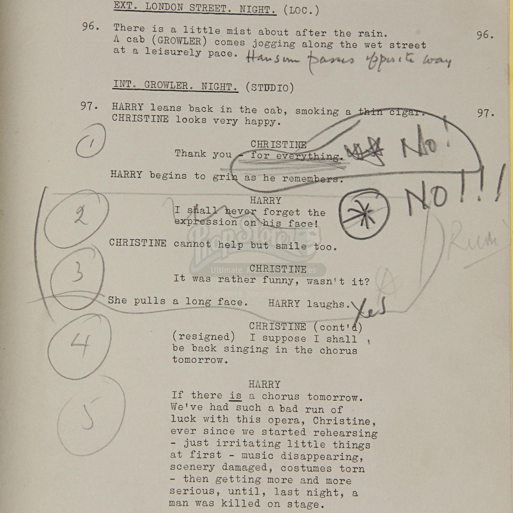 PHANTOM OF THE OPERA (1962) - Terence Fisher's Personal Shooting Script ...