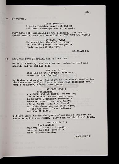 APOCALYPSE NOW (1979) - John Milius' Personal Script - Current price: £800