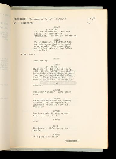 STAR TREK: THE ORIGINAL SERIES (1966-1969) - Production-Used 'Patterns ...