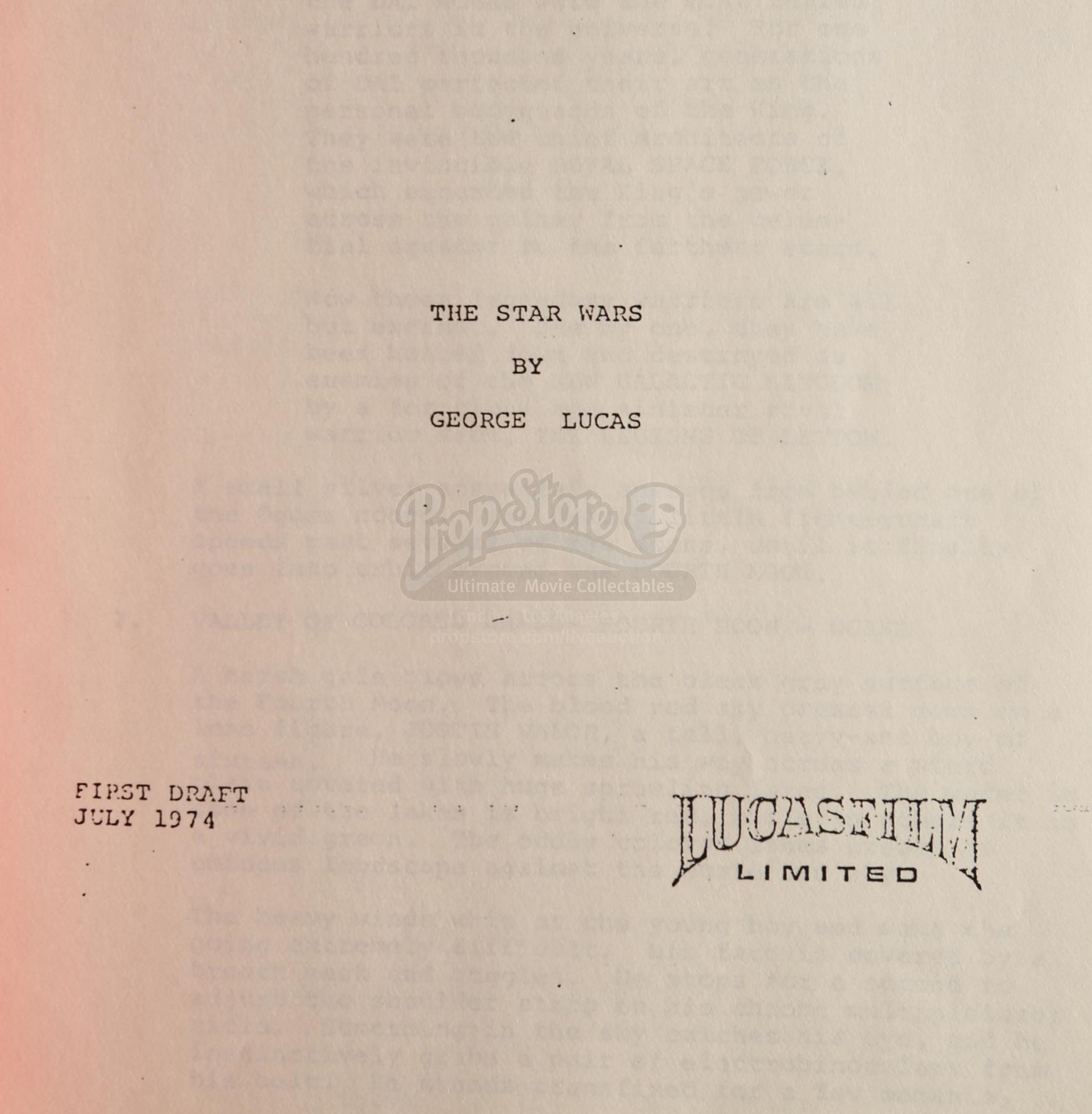 STAR WARS - EP IV - A NEW HOPE (1977) - The Star Wars' First Draft ...