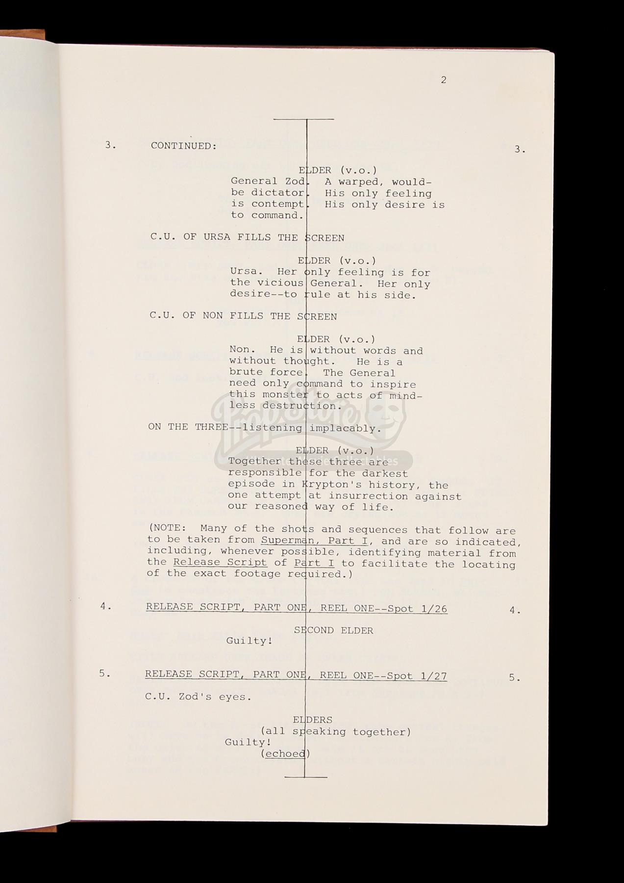 SUPERMAN II (1980) - Production-Used Script - Current price: £400