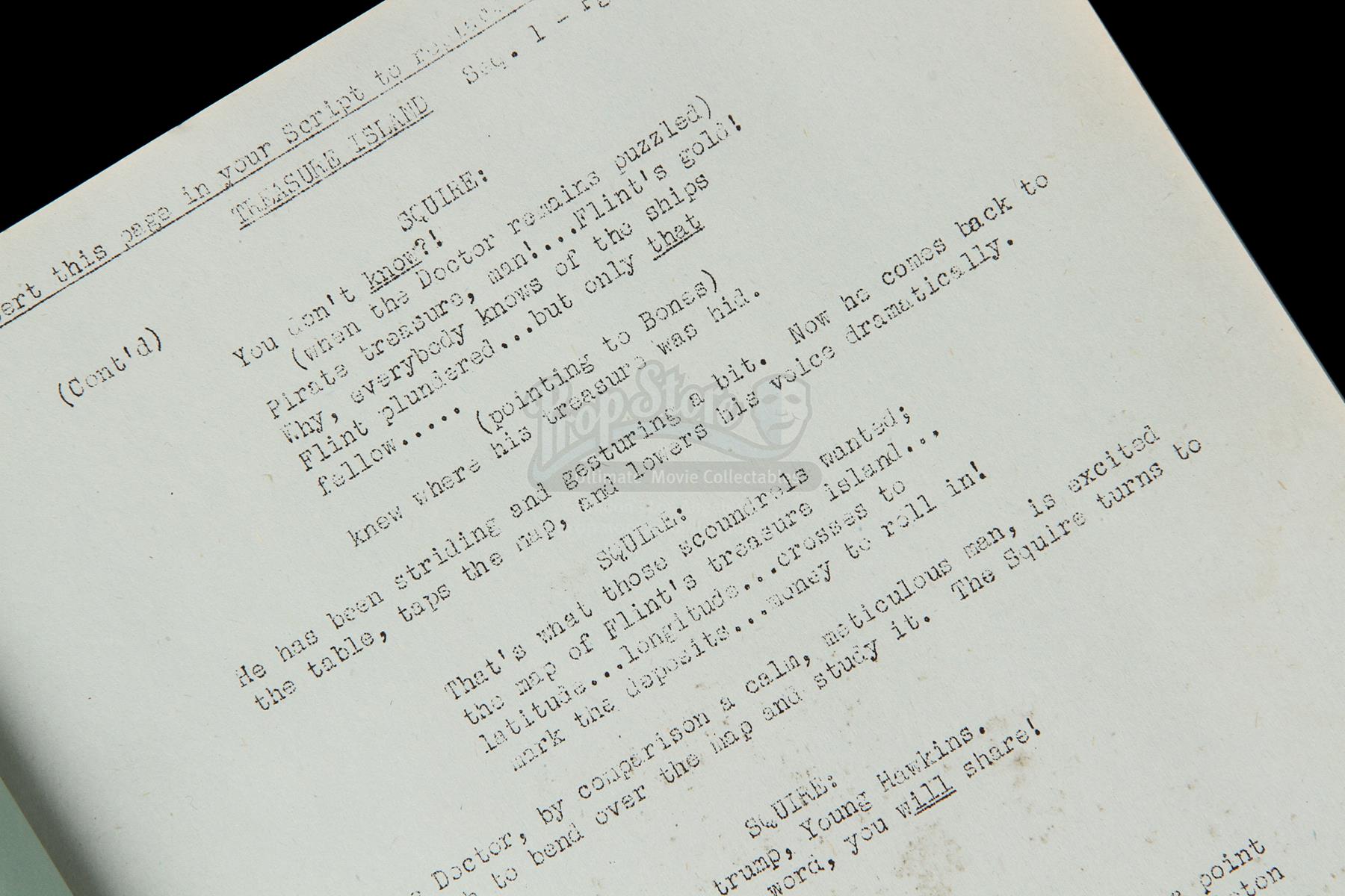 TREASURE ISLAND (1950) - Production-Used Script - Current price: £300