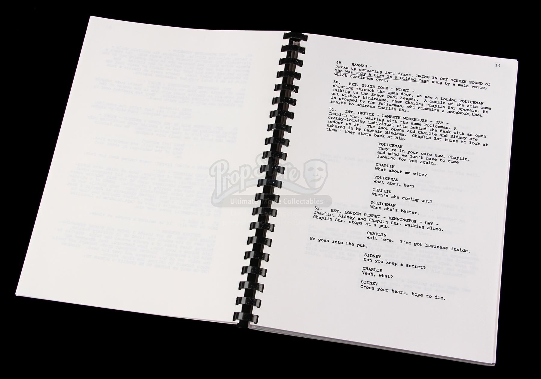 CHAPLIN (1992) - Richard Attenborough's Personal Annotated Script and ...