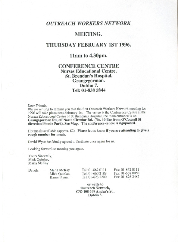 Outreach Workers Network Meeting 1996 · Cork LGBT Archive