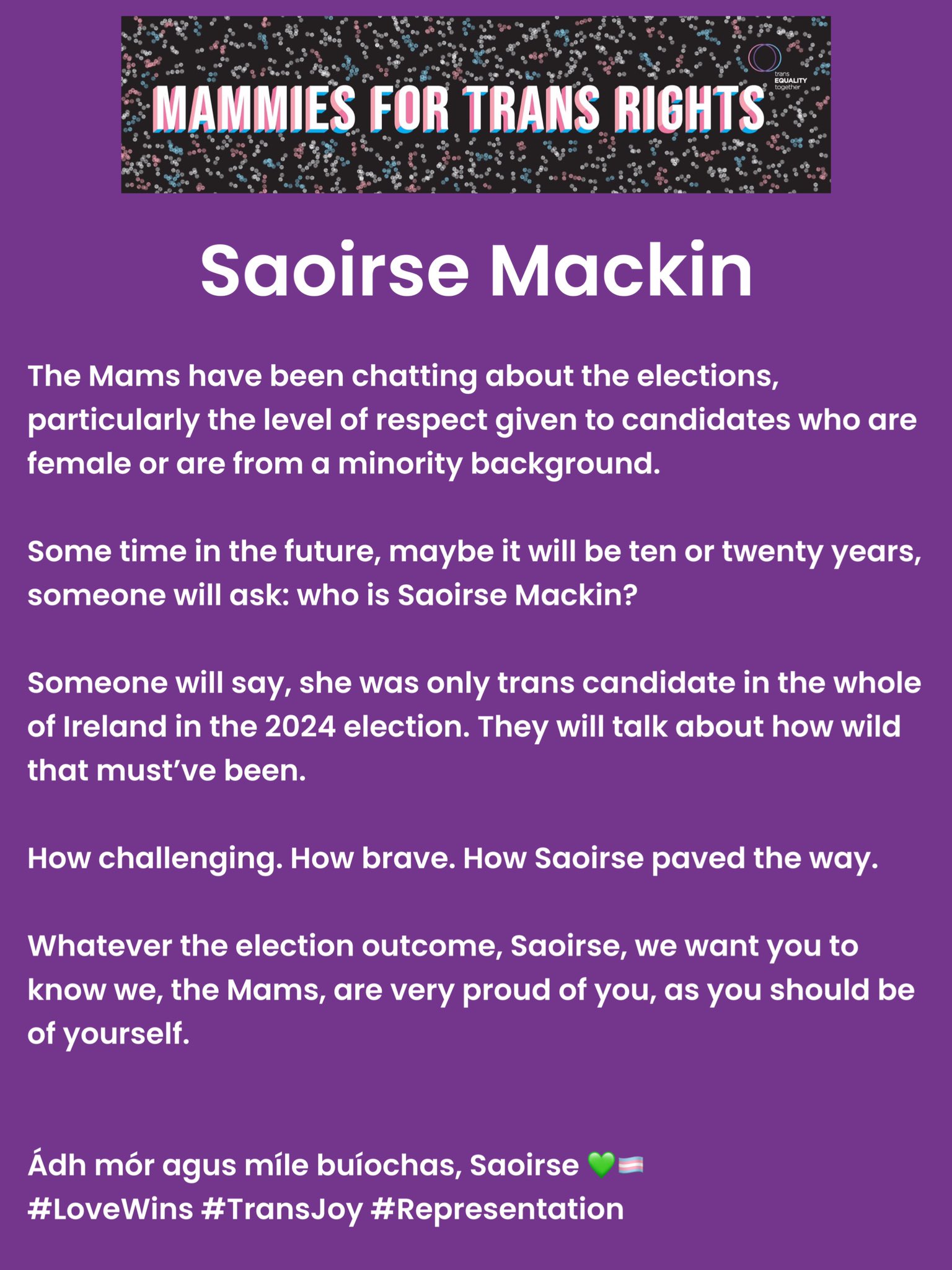 Mammies For Trans Rights Saoirse Mackin · Cork LGBT Archive