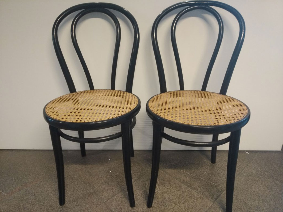 Set 2 sedie Thonet A18/14 legno e paglia di Vienna, Italcomma - Deesup