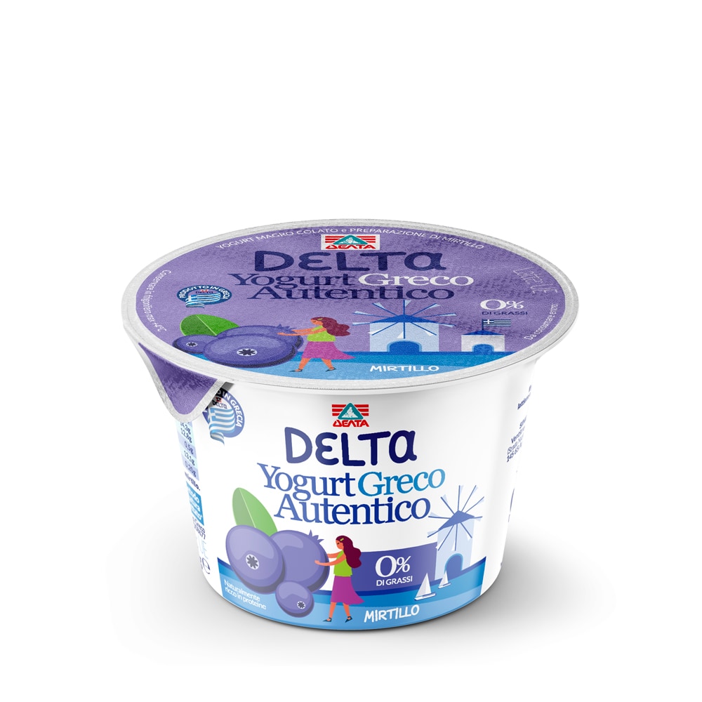 Yogurt greco autentico Delta Mirtillo 0% di Grassi | Granarolo