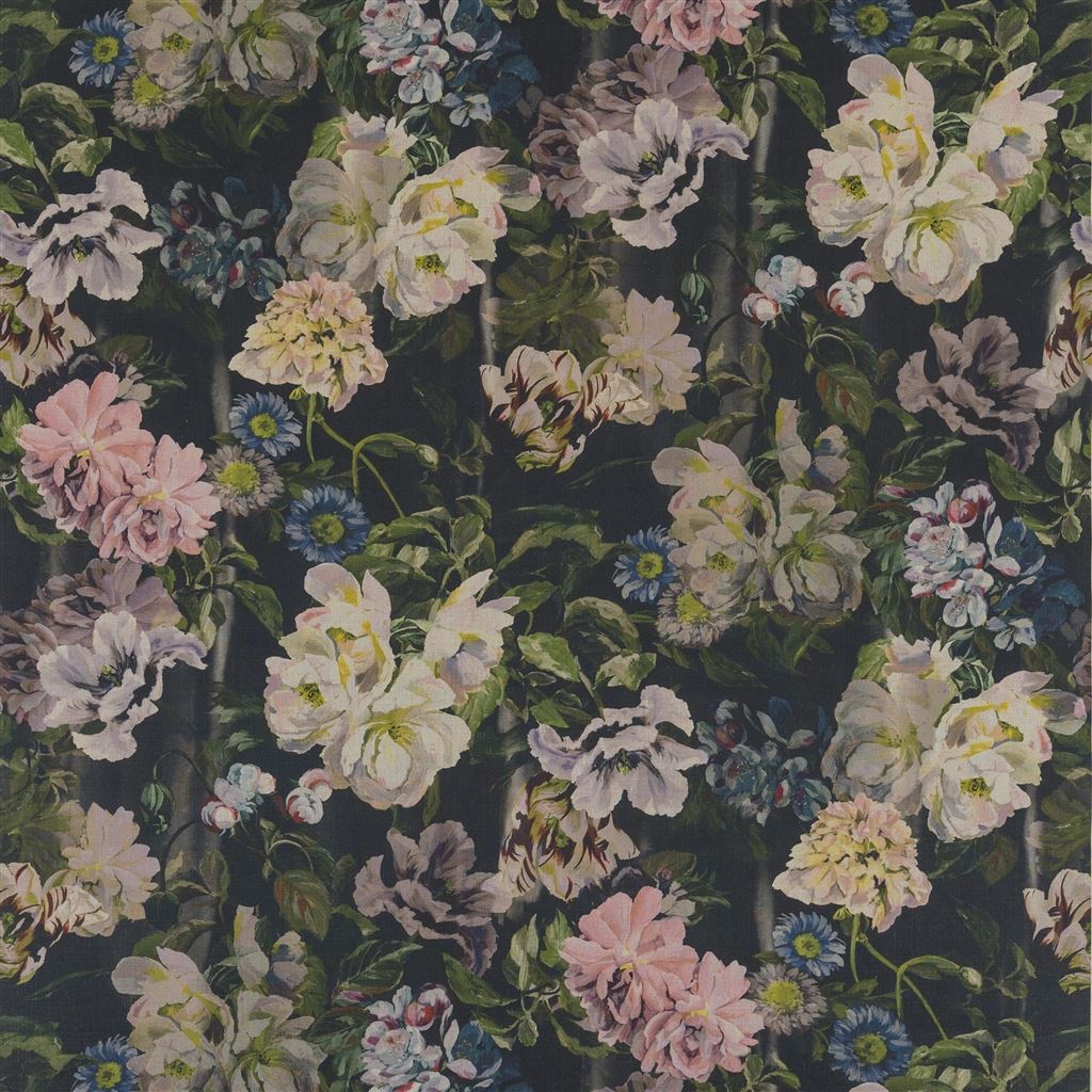 Delft Flower - Graphite fabric | Tulipa Stellata | Designers Guild