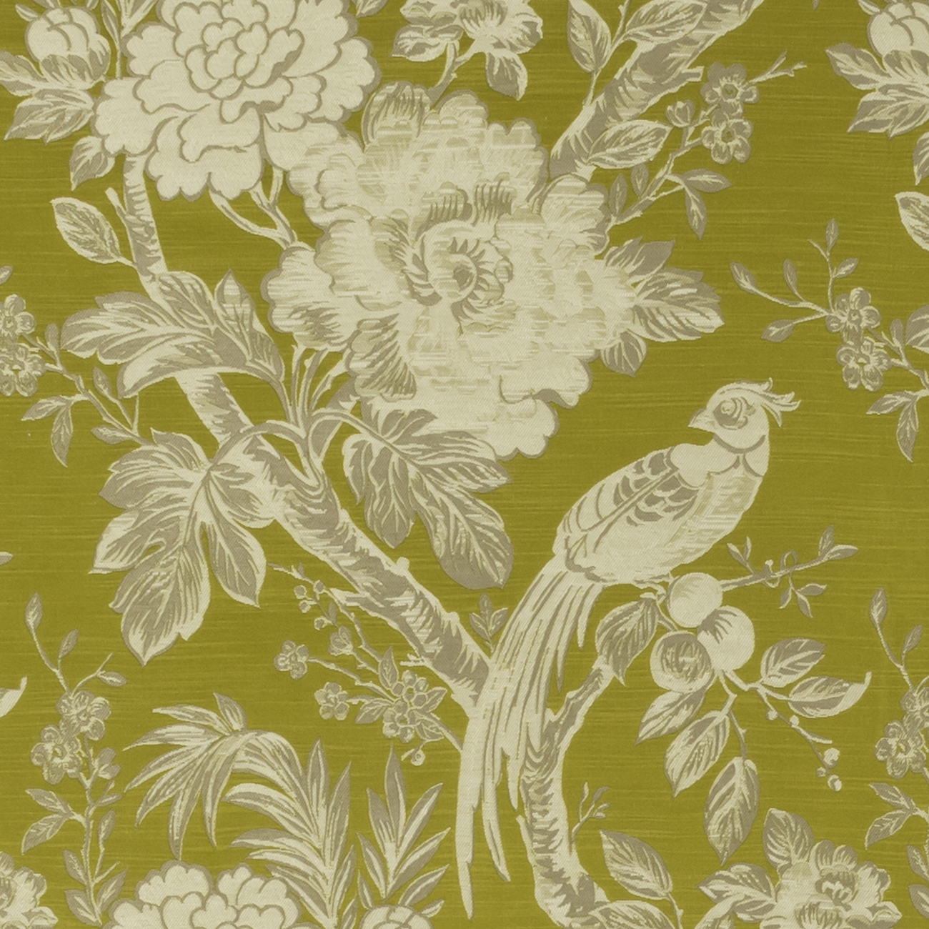 Avium - Chartreuse fabric | Botanist | Clarke & Clarke