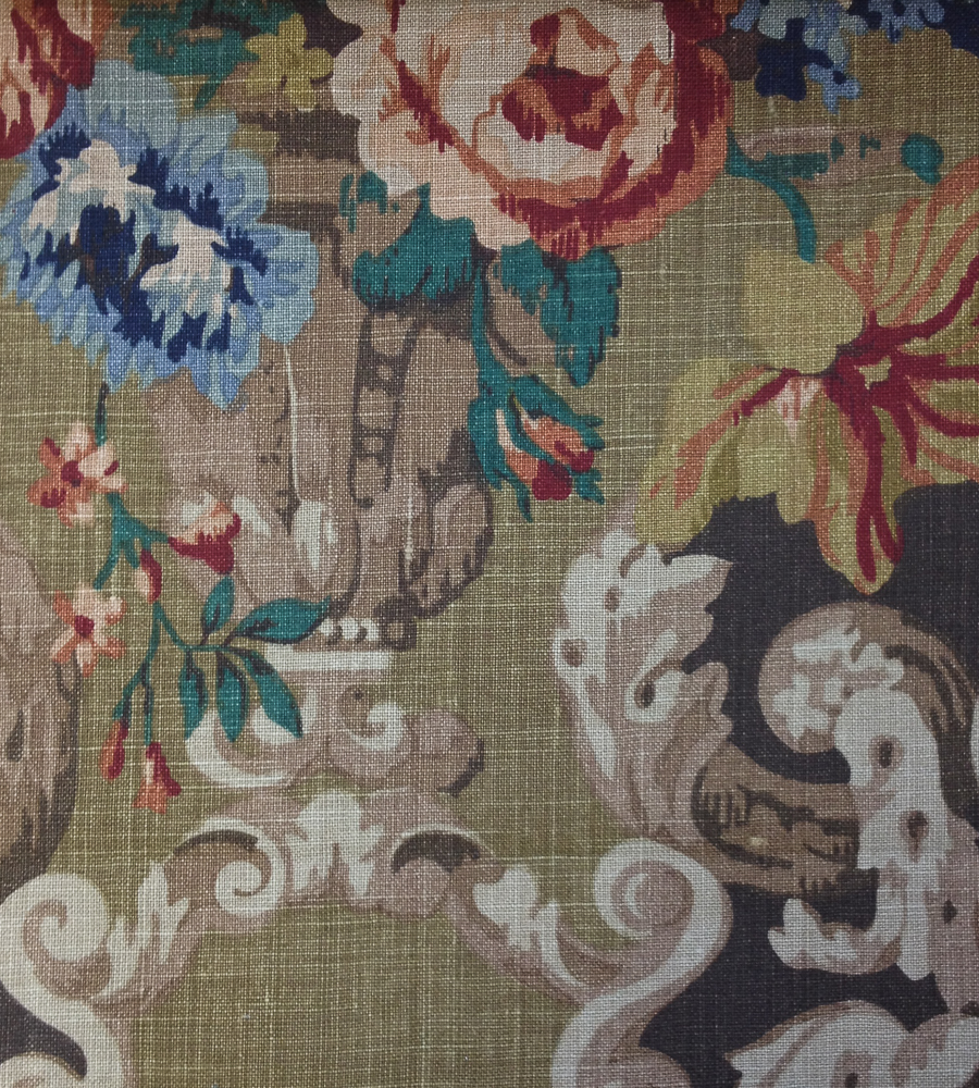 Floral Rococo - Taupe fabric | Country Weekend | Mulberry Home