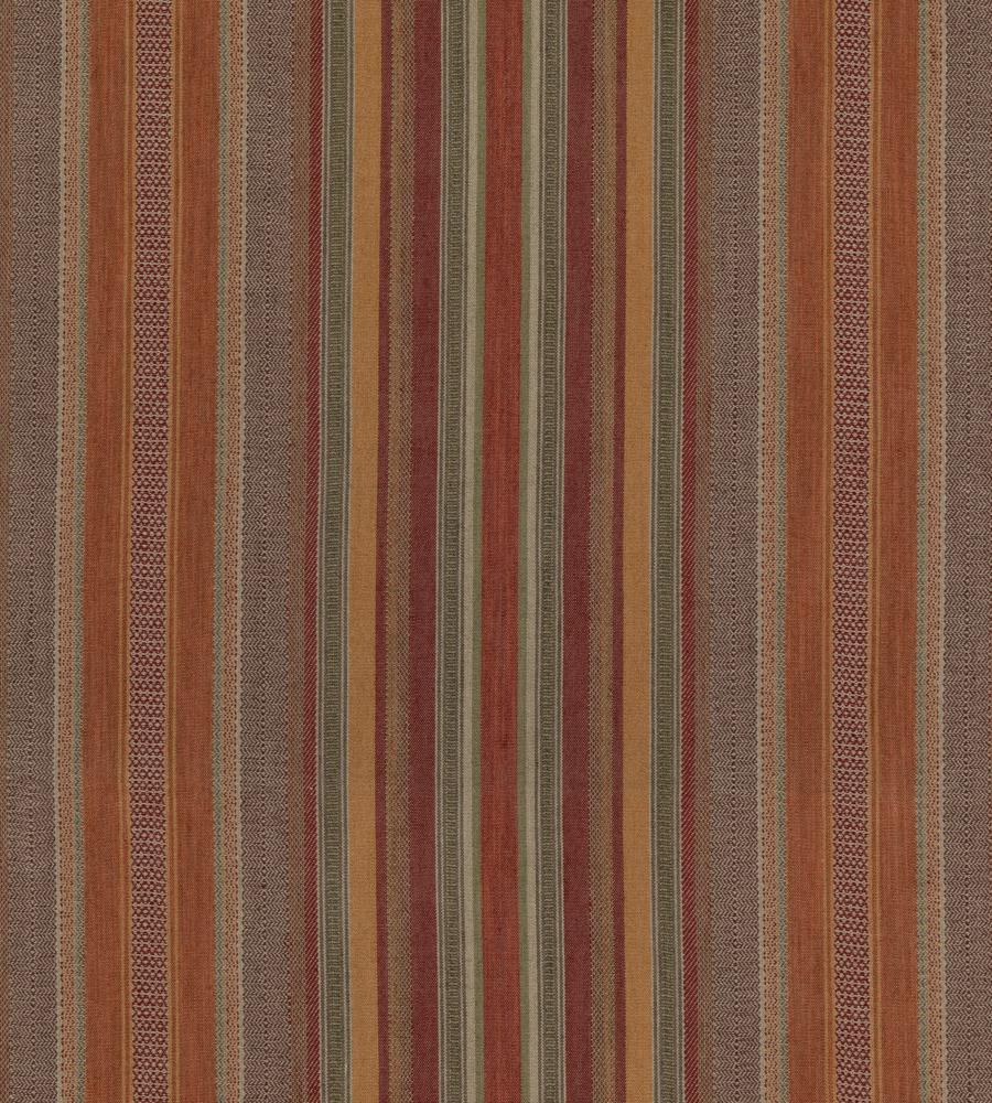 Rustic Stripe - Red/Plum fabric | Modern Country I | Mulberry Home
