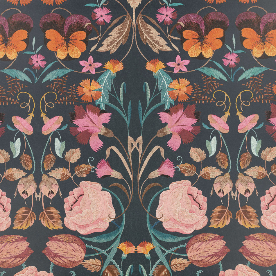 Bonita Matte Wallcovering - Rosa wallpaper | Temperley London x Romo ...