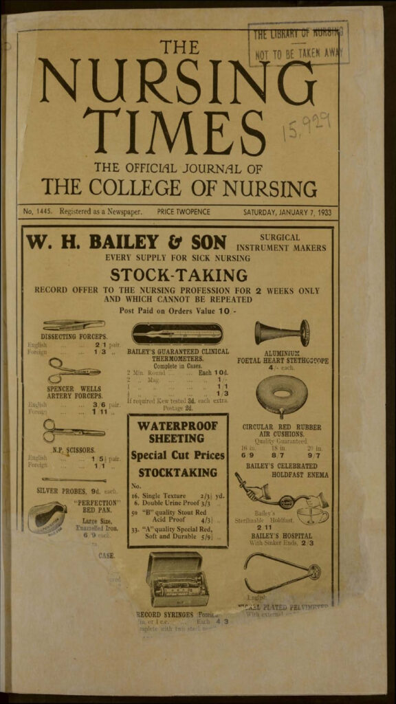 Issue: 1445 1933-01-07 | Nursing Times Issue: 1445 1933-01-07 | Nursing Times
