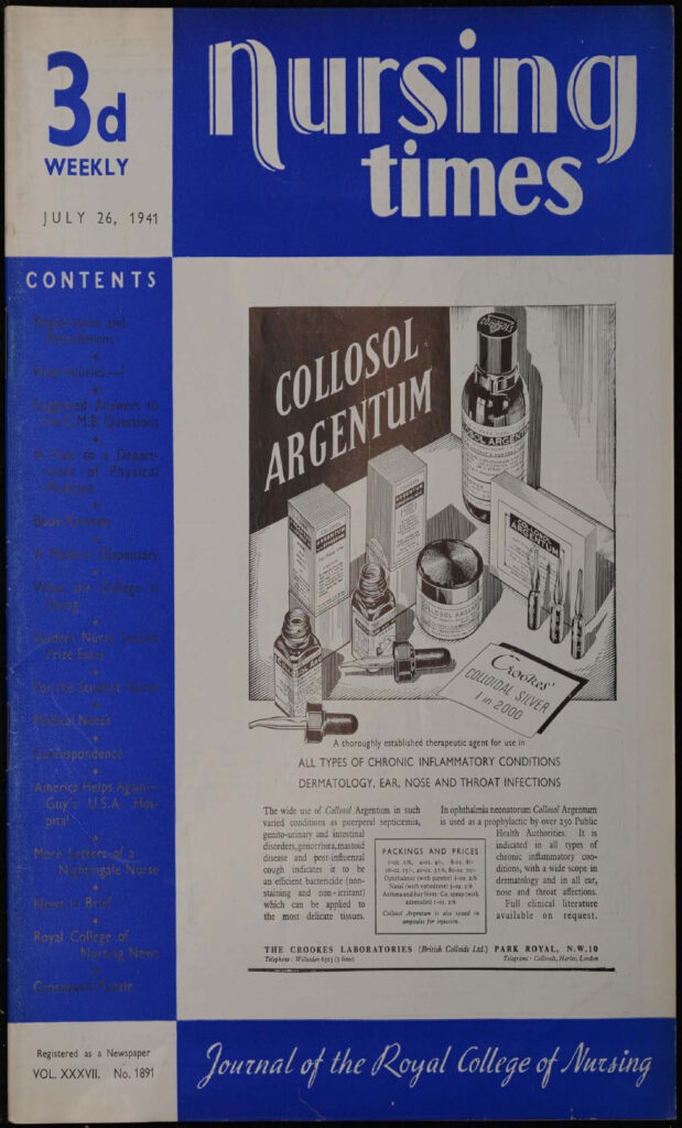 Issue: 1891 1941-07-26 | Nursing Times Issue: 1891 1941-07-26 | Nursing Times