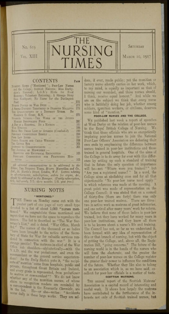 Issue 619 1917 03 10 Nursing Times