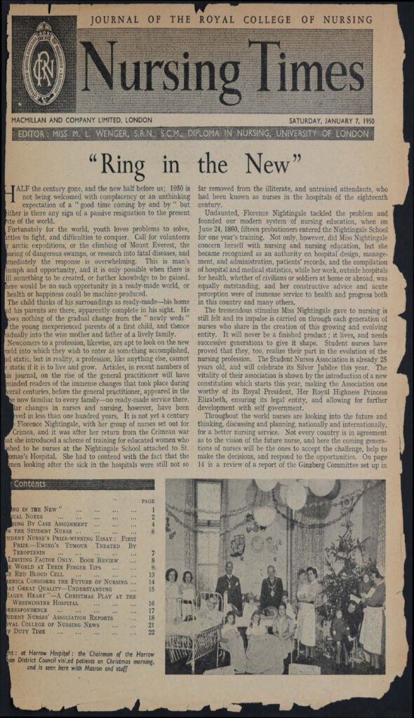 Issue 1950 01 07 Nursing Times 