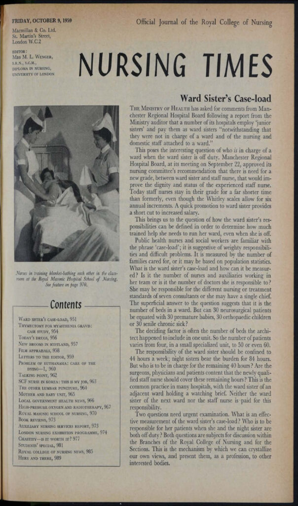 Issue: 1959-10-09 | Nursing Times