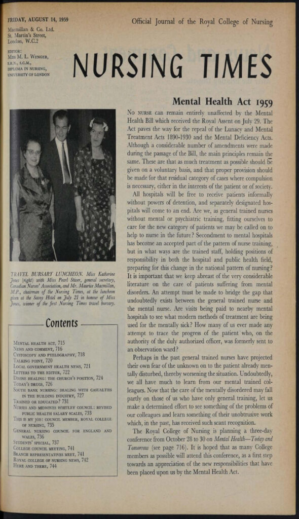 Issue: 1959-08-14 | Nursing Times