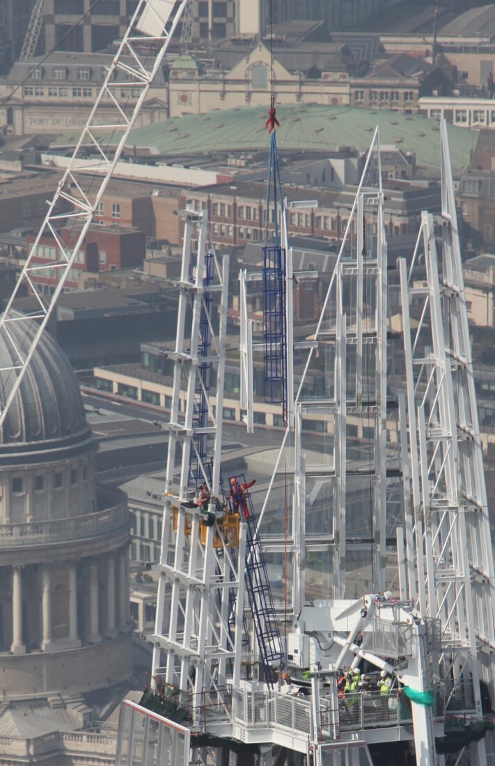 Shard crowned with final steel frame