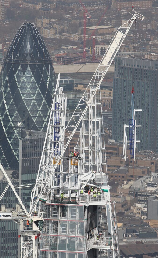 Shard crowned with final steel frame