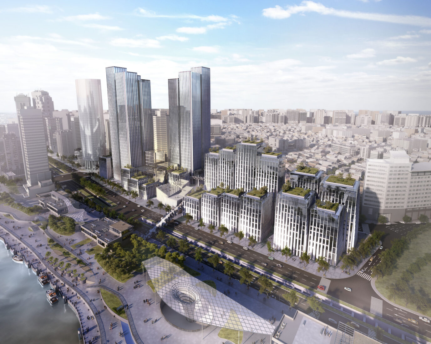 Revealed: Heatherwick and Foster's Shanghai Bund Finance Centre