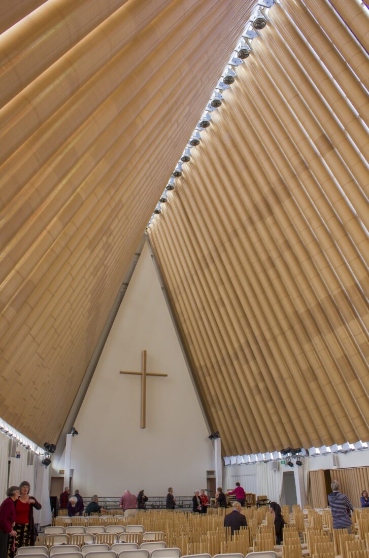 Shigeru Ban's 'pop-up' cardboard cathedral completes