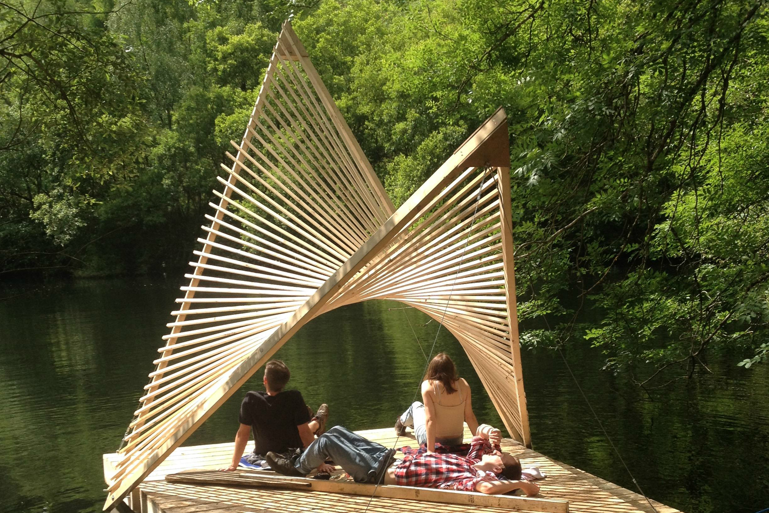 CAT students launch floating hyperbolic paraboloid pavilion
