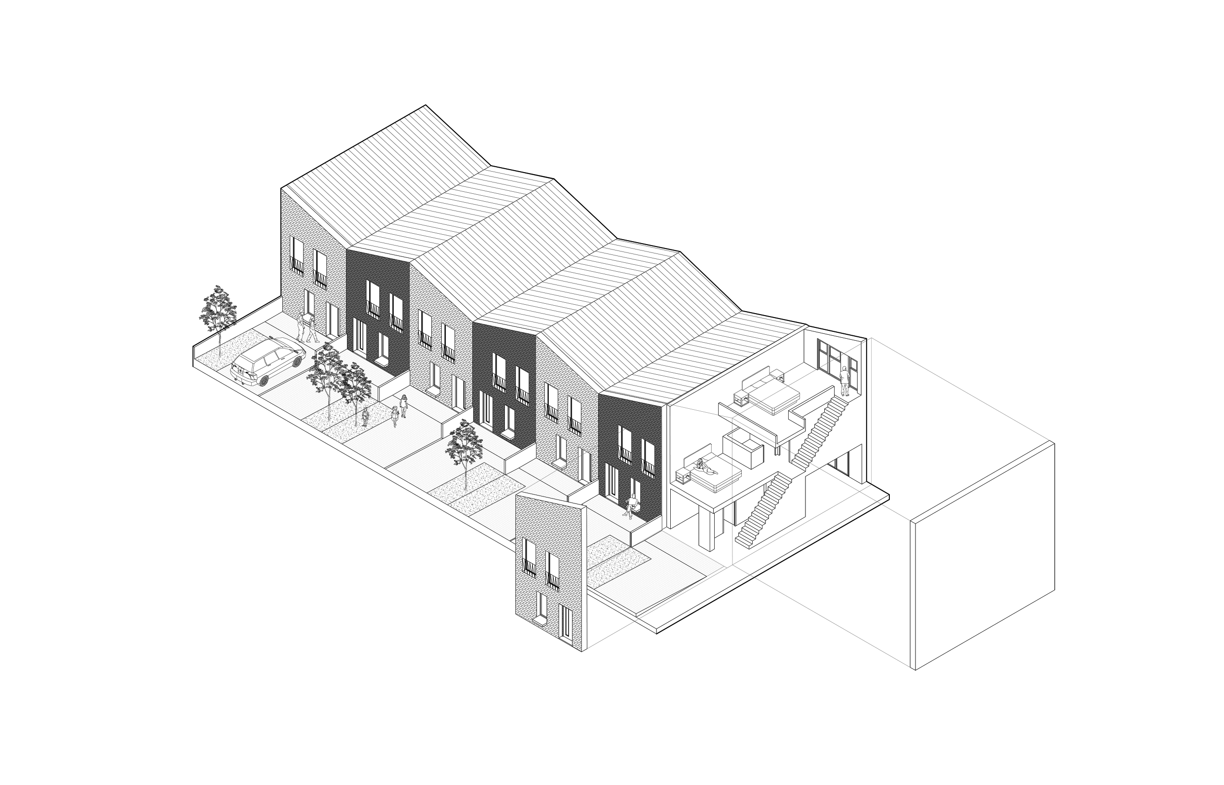 Expressive terrace: McGinlay Bell completes Maryhill Locks Housing in ...