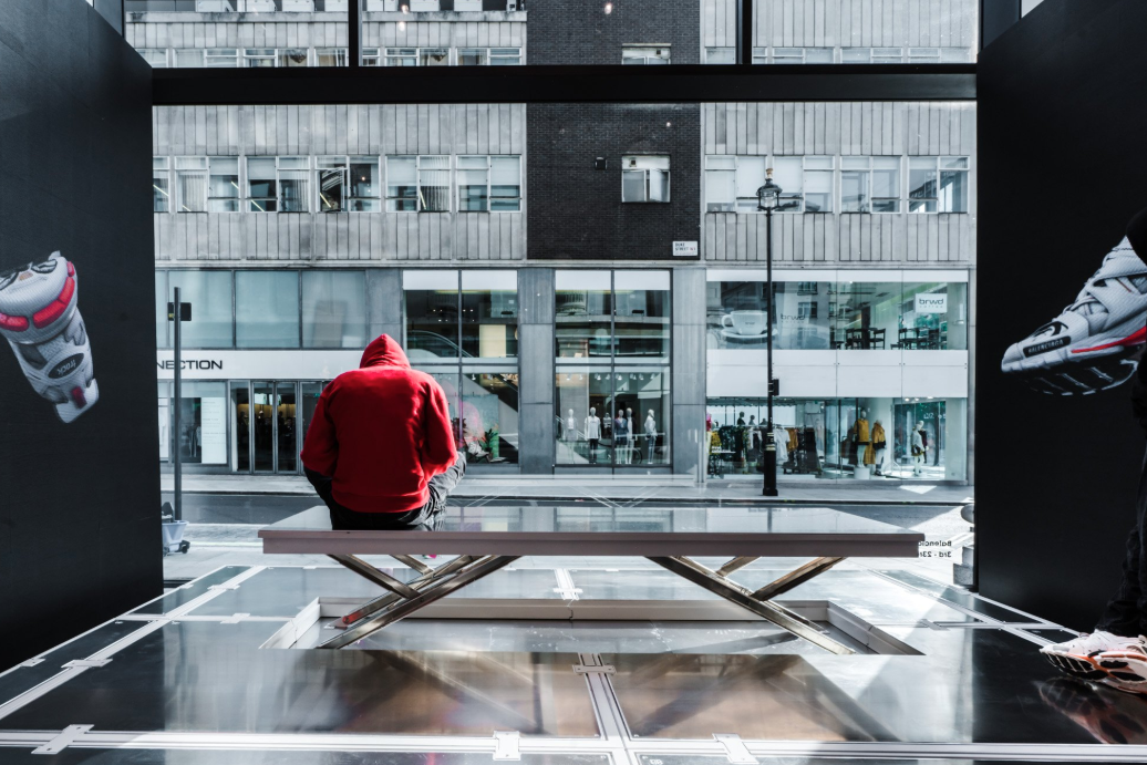 Homeless chic flicks a v-sign at humanity