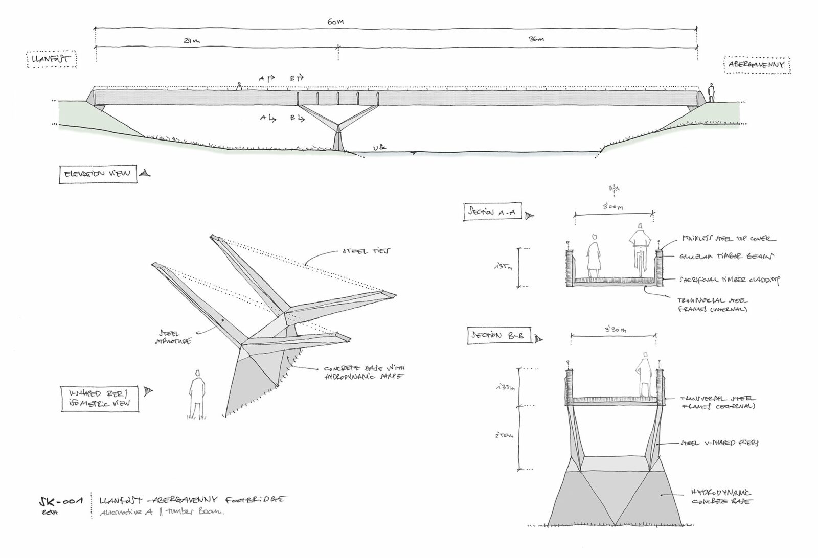Knight Architects wins permission for timber-clad bridge in south Wales