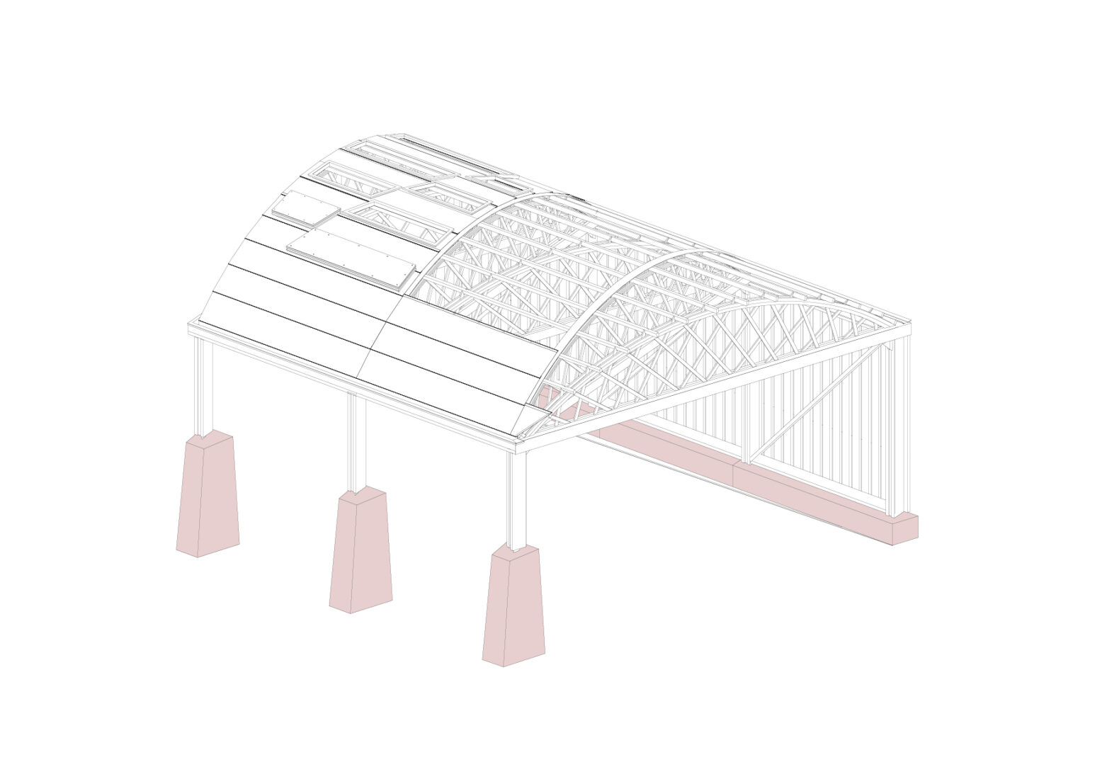 Emerging architects design trussed pavilion in East Belfast