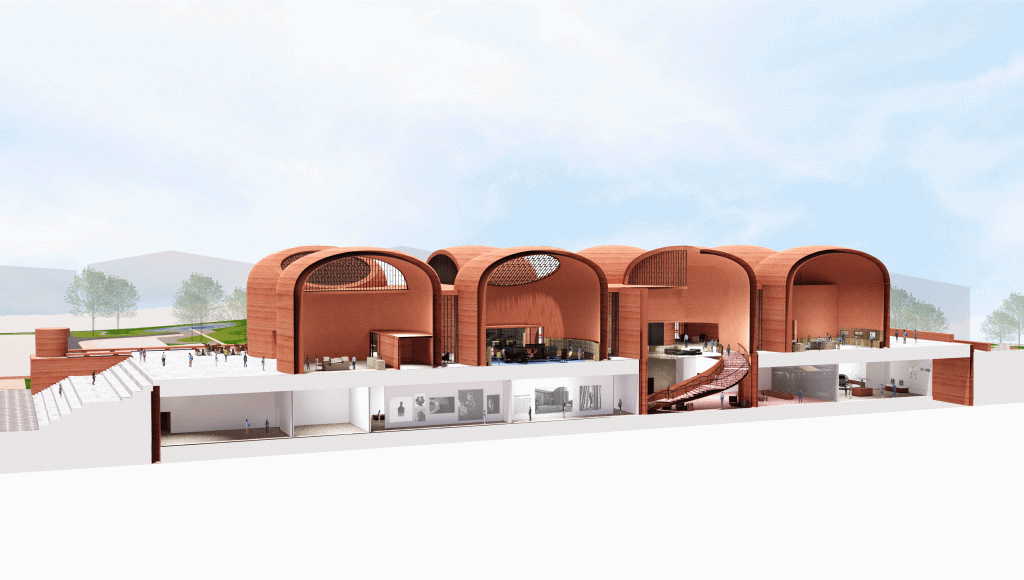 David Adjaye unveils designs for rammed earth library in Johannesburg