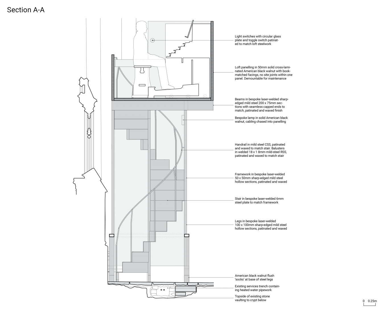 Design study: Caruso St John, Organ loft at Canterbury Cathedral