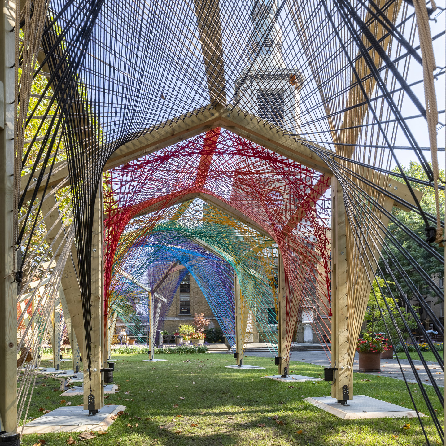 Pride pavilion designed by young Fosters team constructed in Soho