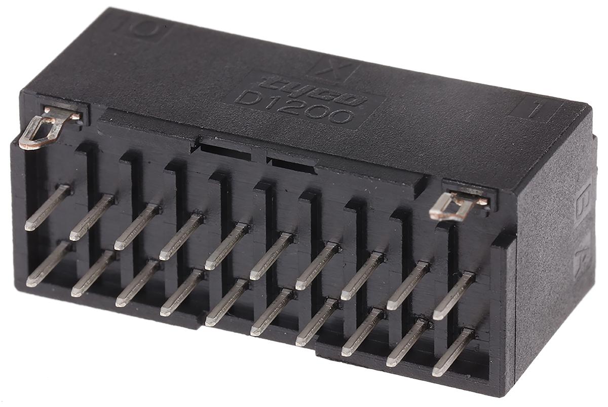 TE Connectivity Dynamic 1000, 2.5mm Pitch, 20 Way, 2 Row, Straight PCB Header, Through Hole | 1 ...